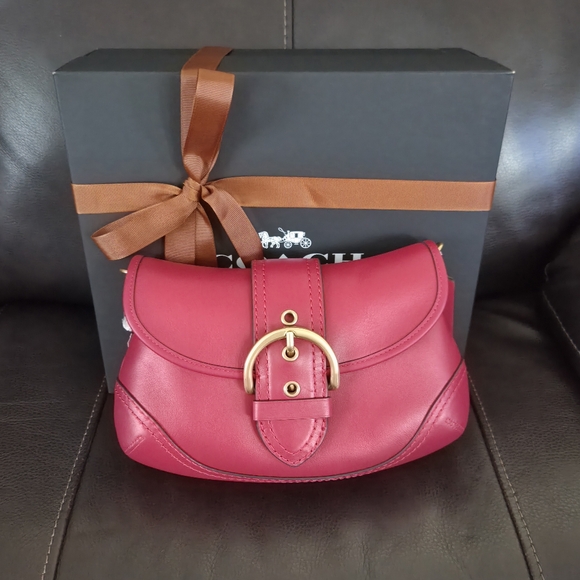 Coach | Bags | Coach Soho Flap Bag In Regenerative Leather Ruby Red ...